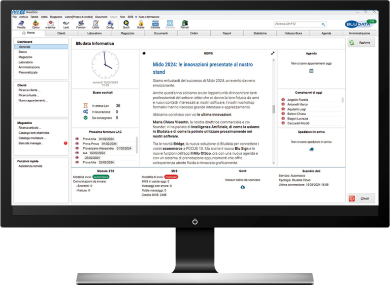 FOCUS 10, il software gestionale per i centri ottici - Bludata